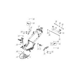 Frame - Motorophanging Kymco Super8 50 4-takt 2007-2009 Rood zwart