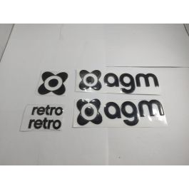 Logo stickerset AGM Retro zwart origineel