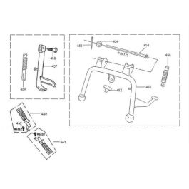 Middenstandaard - Zijstandaard AGM Retro Extra matzwart