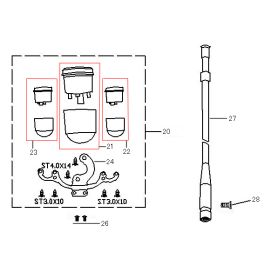 Kilometerteller - Cockpit AGM Retro Extra matzwart